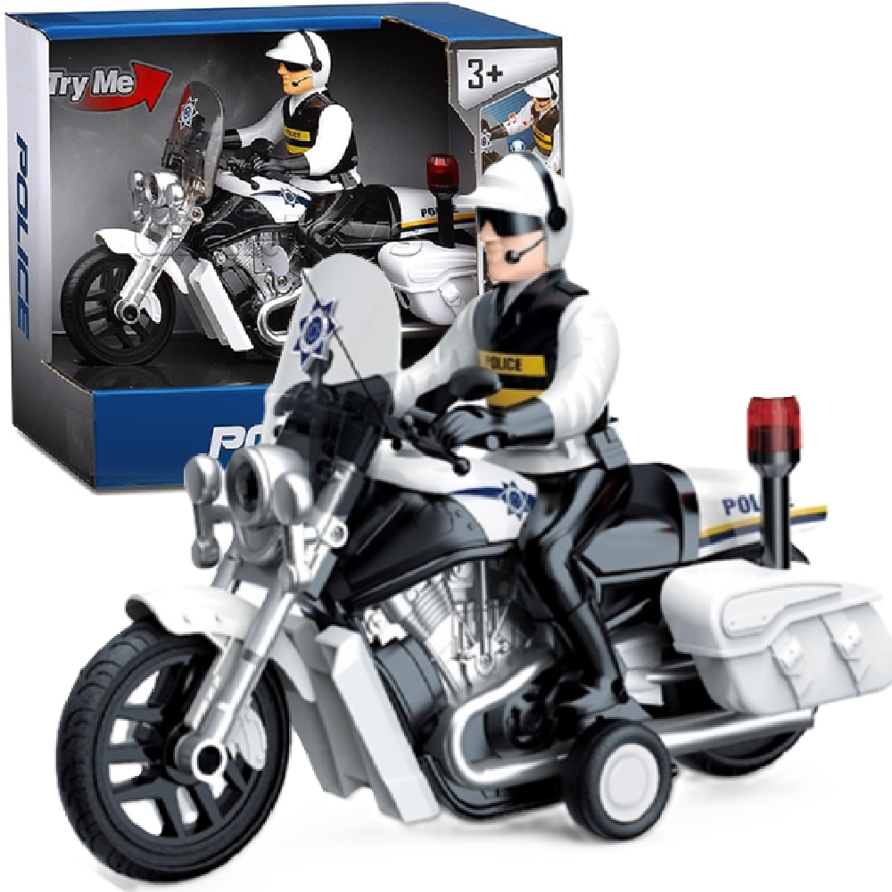 Rendőrségi játék motorkerékpár – 23 cm-es motor fény- és ...