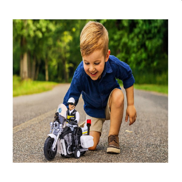 Rendőrségi játék motorkerékpár – 23 cm-es motor fény- és ...